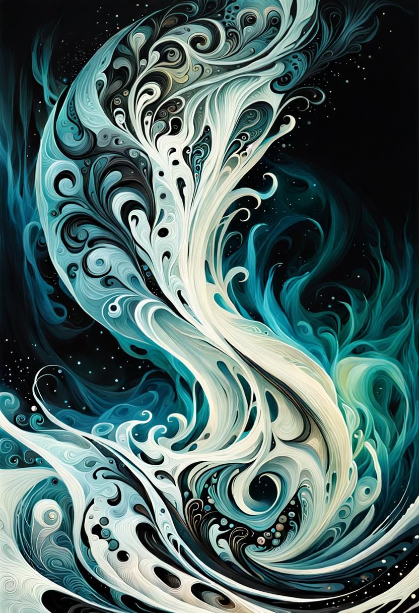 Aurora Magic flow light: Black ink flow: photorealistic masterpiece: by ...