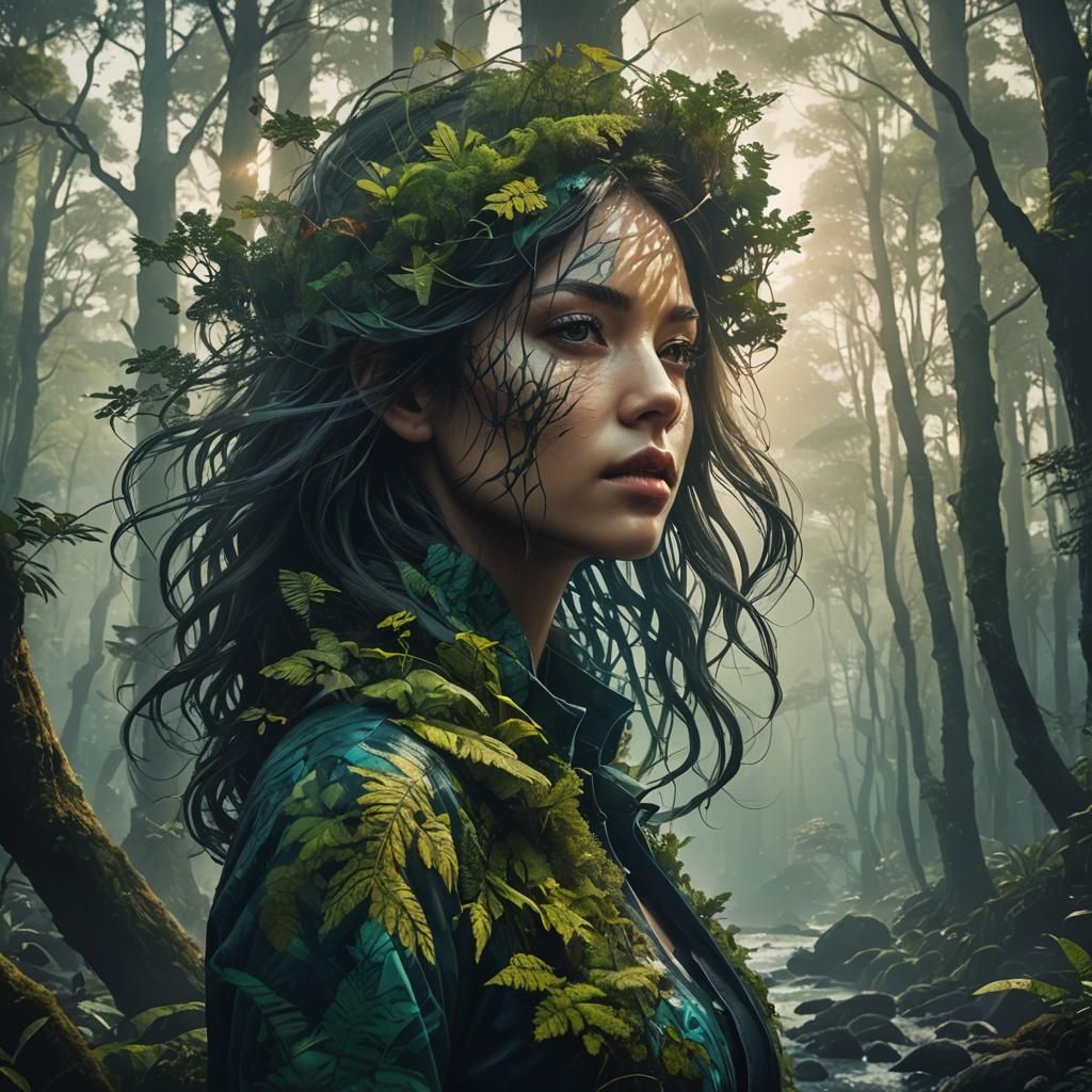 Double exposure portraits - AI Generated Artwork - NightCafe Creator