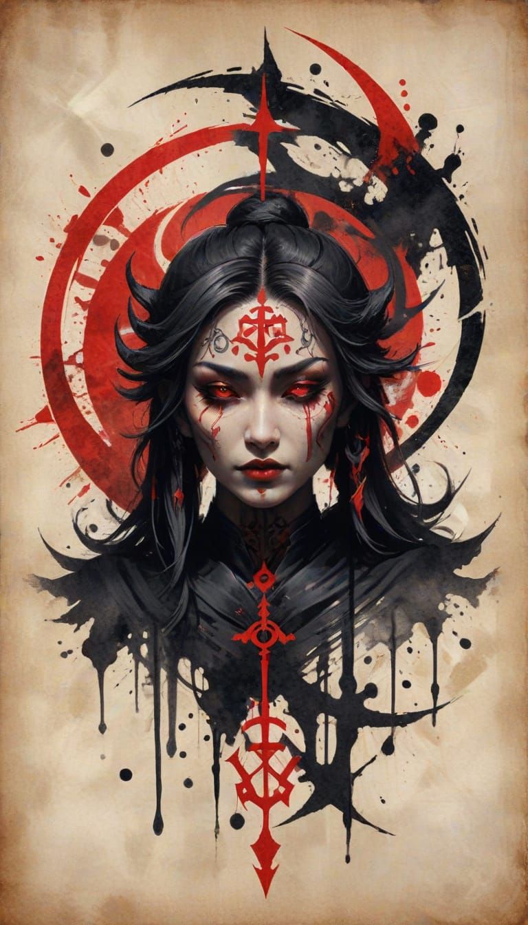 Sith - Ancient Sith Sigil in Neo-Newschool Sumi-E Style