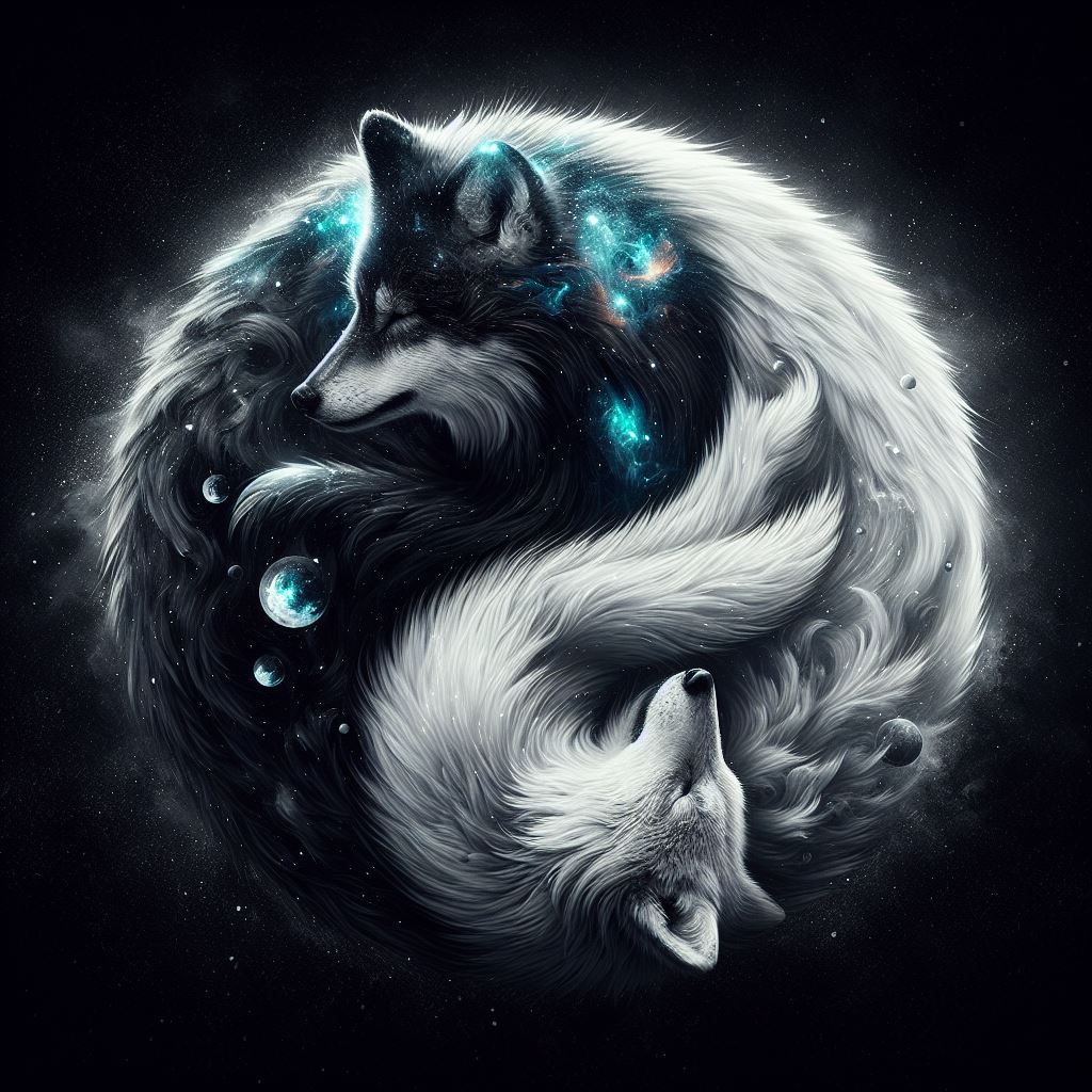 Wolf Yin & Yang - AI Generated Artwork - NightCafe Creator