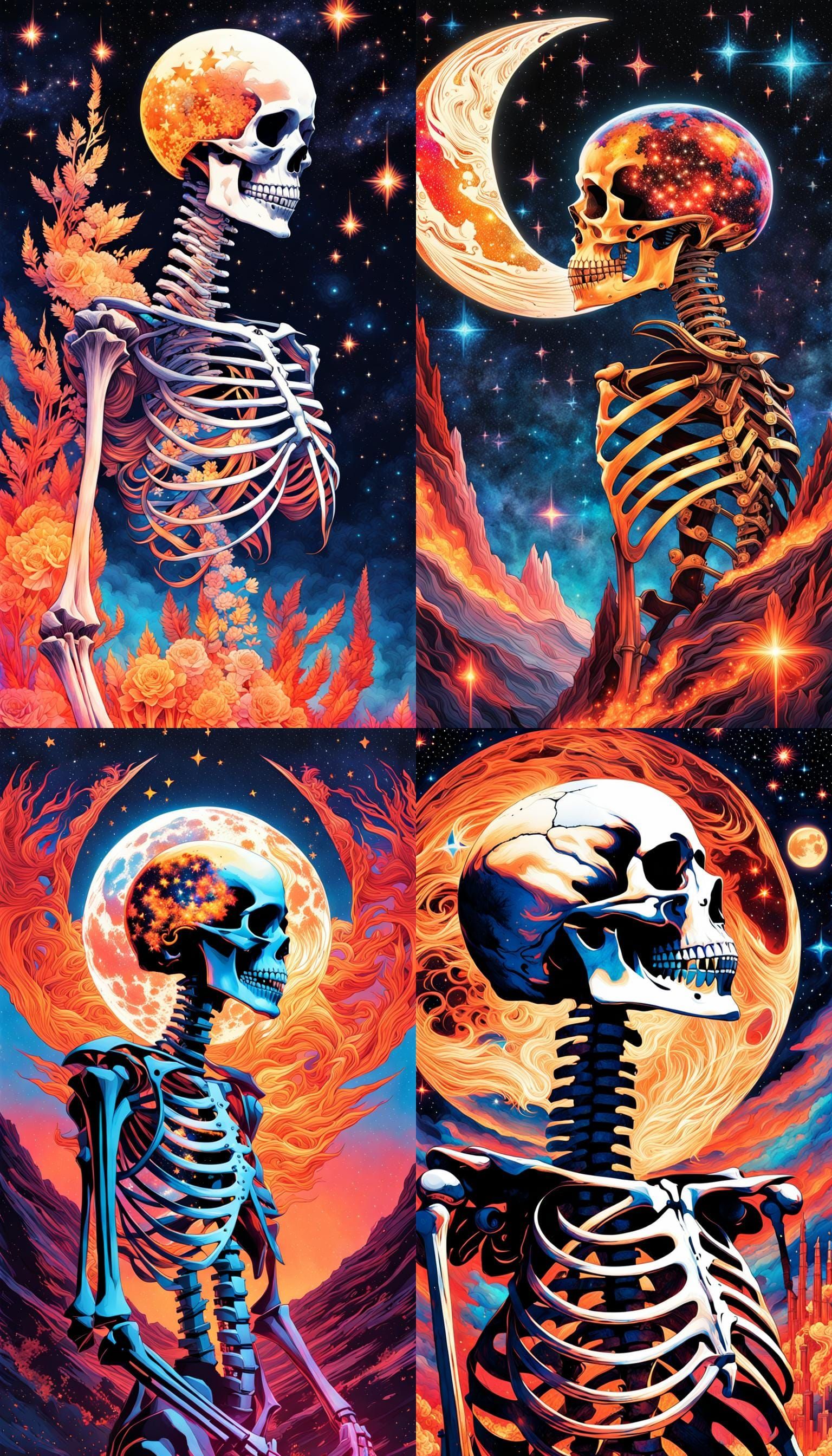 Manga sketch art a gorgeous eyecatching double exposure of a inferno ...