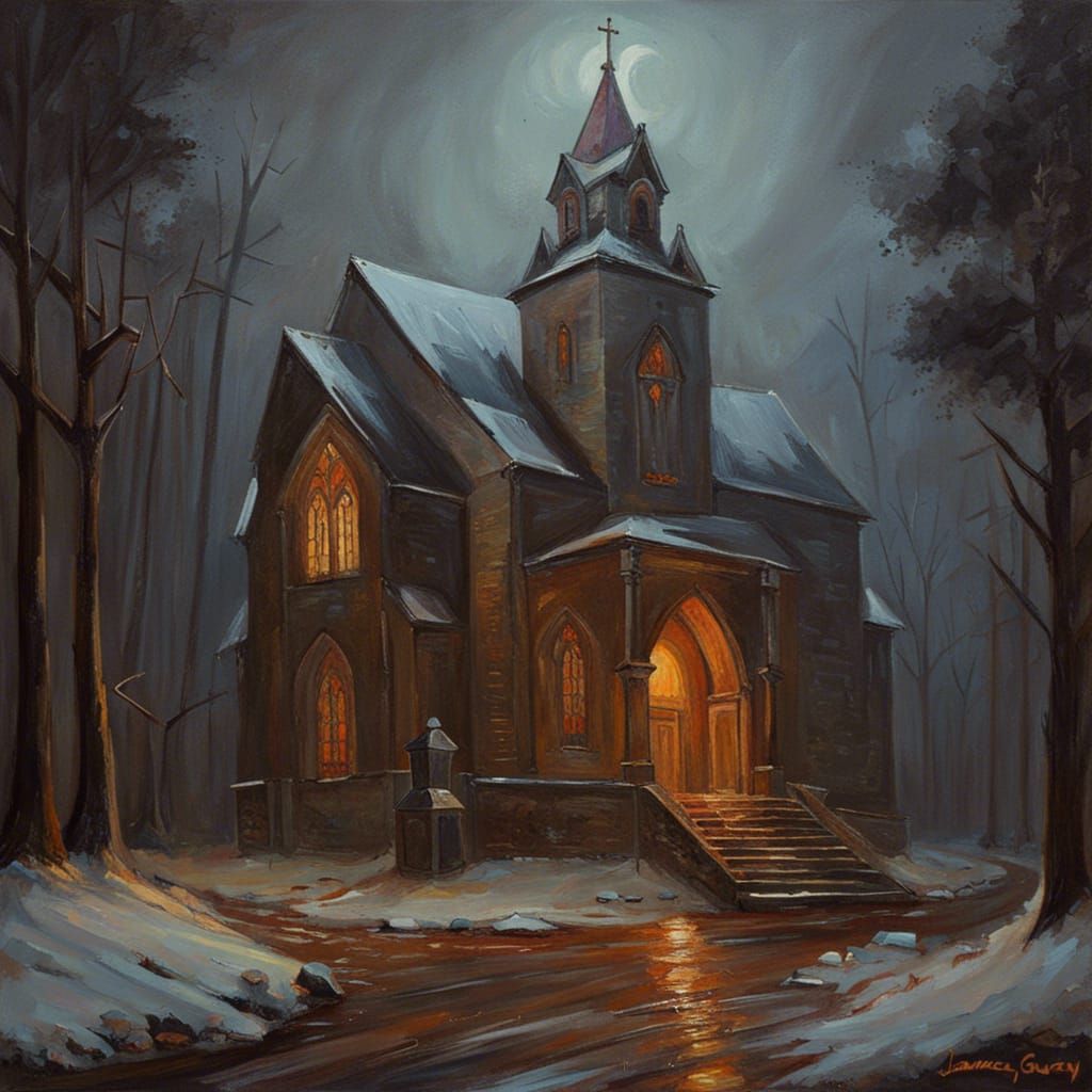 Dark Church - AI Generated Artwork - NightCafe Creator