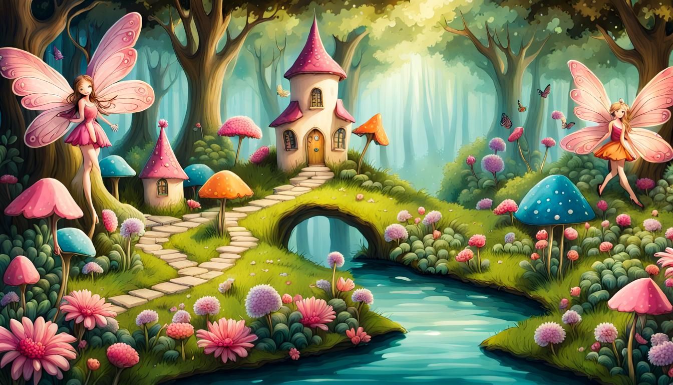 Whimsical Fairy Wonderland - AI Generated Artwork - NightCafe Creator
