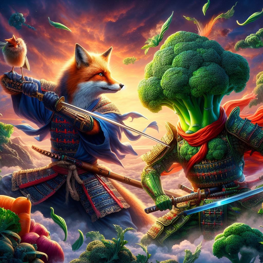 FOX VS BROCCOLI - AI Generated Artwork - NightCafe Creator