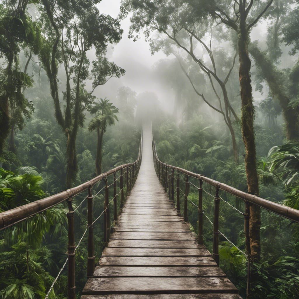 Rainforest Bridge - AI Generated Artwork - NightCafe Creator