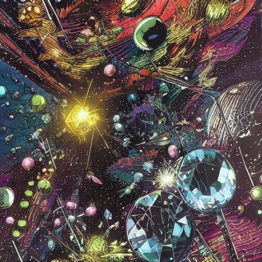 Various shapes sizes abstract dotted diamonds black pearls pyrite ...