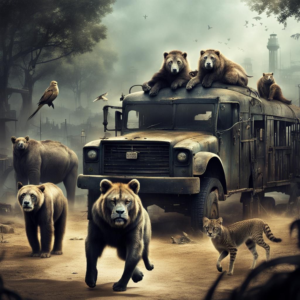 Post Apocalyptic Zoo, Interbred Animals - AI Generated Artwork ...