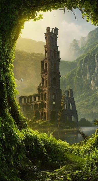 Acient Tower - AI Generated Artwork - NightCafe Creator