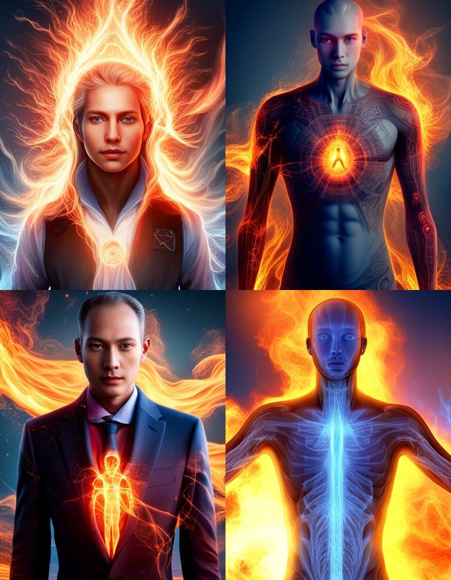 Humanoid Fire Avatars. - AI Generated Artwork - NightCafe Creator