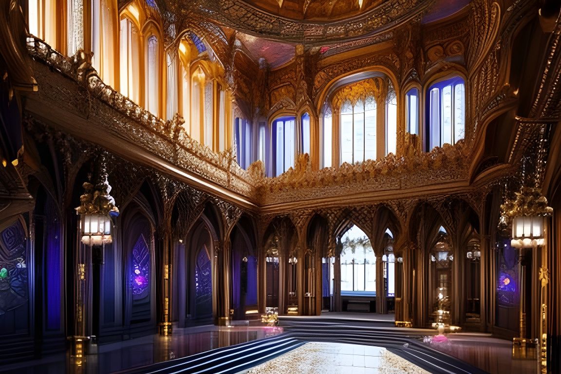 Ravendale Castle Ballroom - Colorful Diamond Castle Portrai...