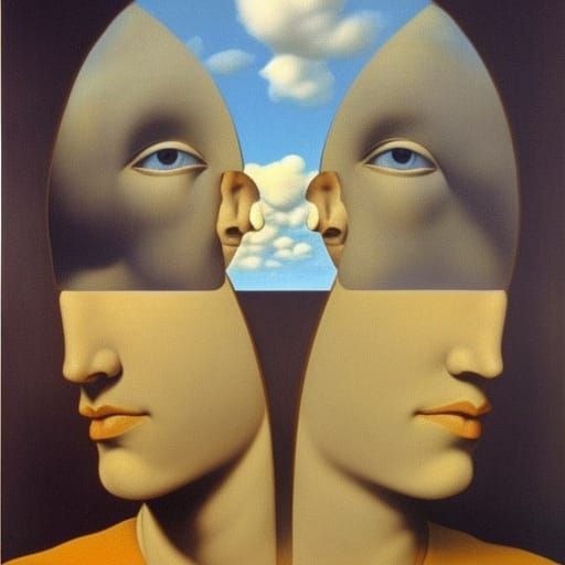 Double exposure head superposition,backlight, warm and soft light. Very ...