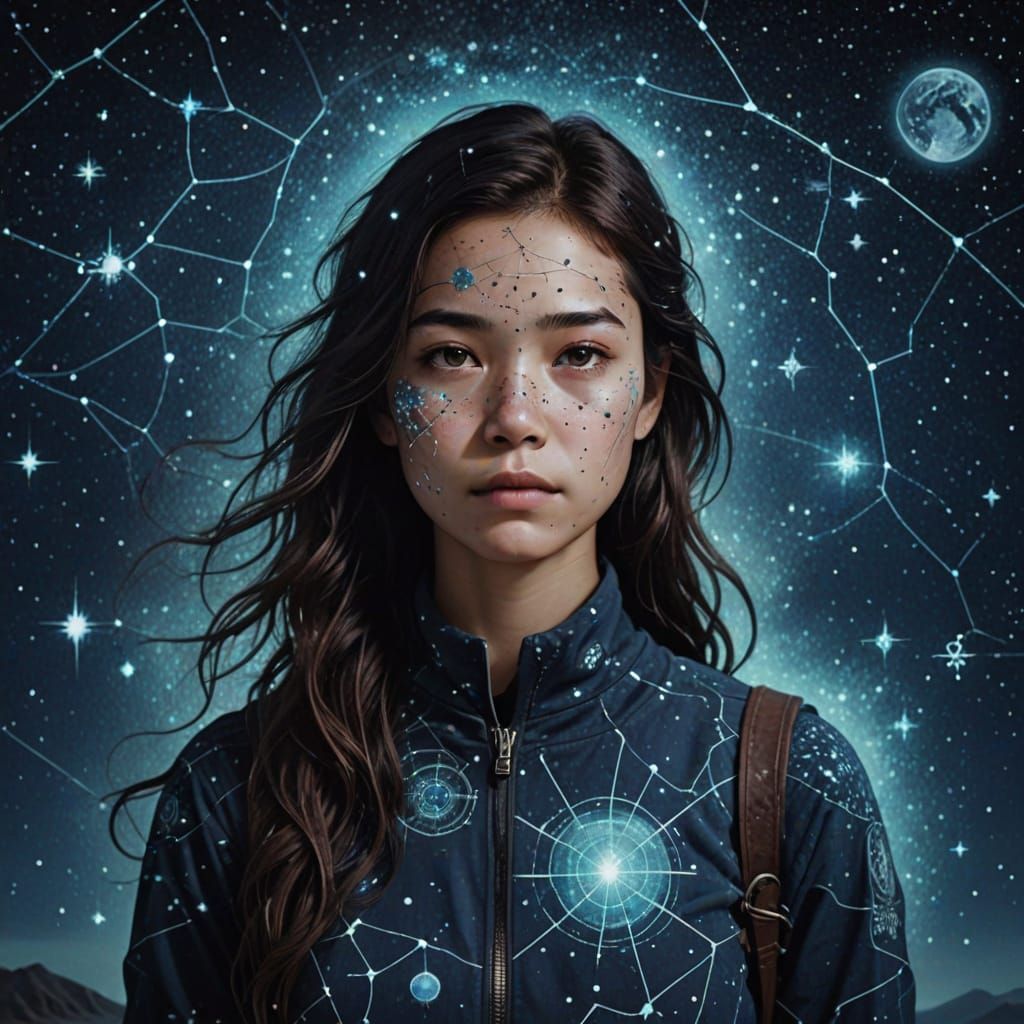 Constellation Birthmarks Reveal Sunken City - AI Art