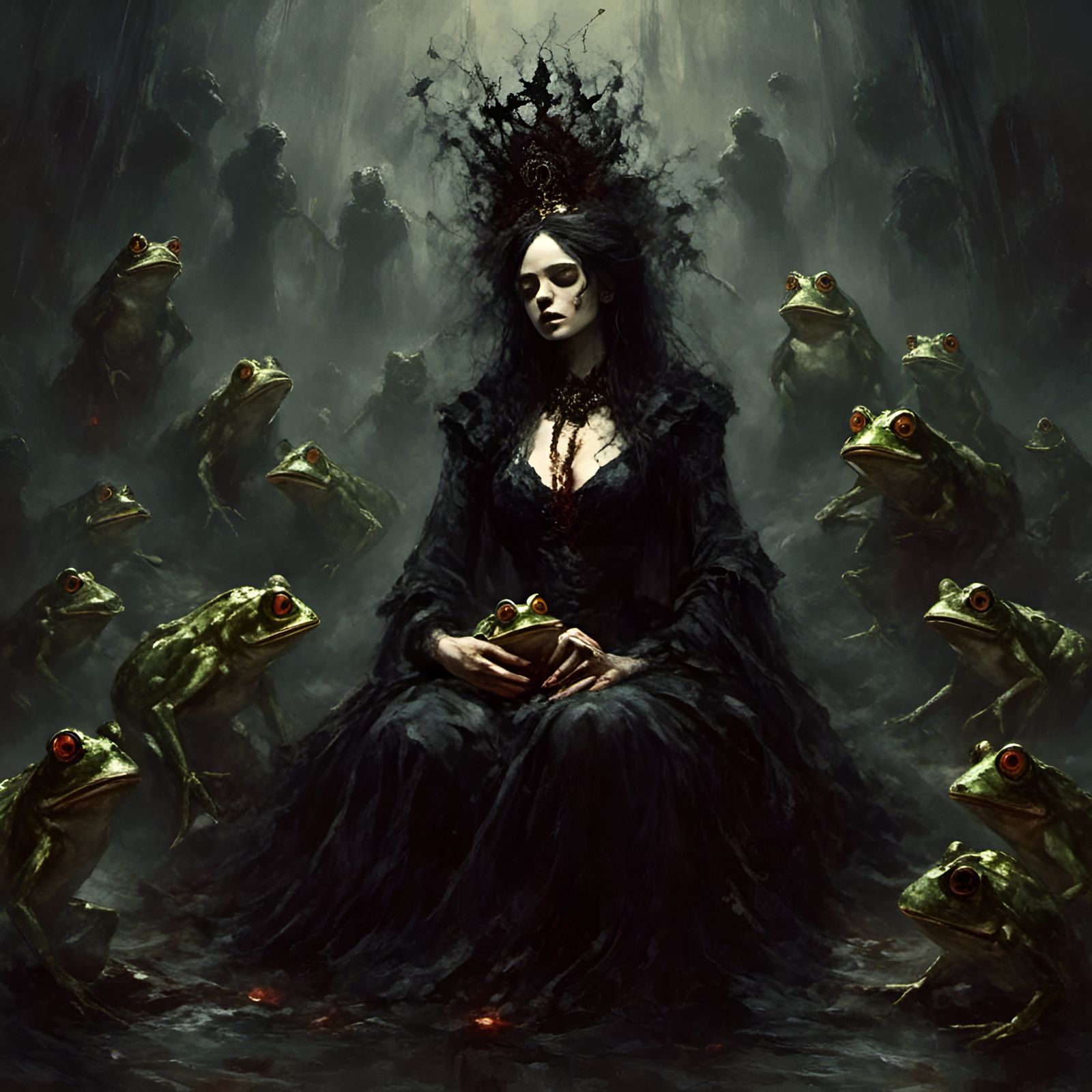 Queen of the Frogs - AI Generated Artwork - NightCafe Creator