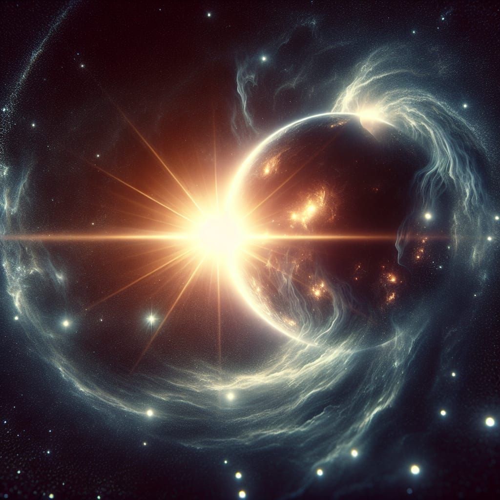 Cosmic Dawn: Star Born in Vast Expanse Illuminates... - AI Art