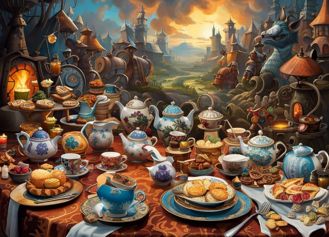 The Post-Apocalyptic Tea Party - AI Generated Artwork - NightCafe Creator