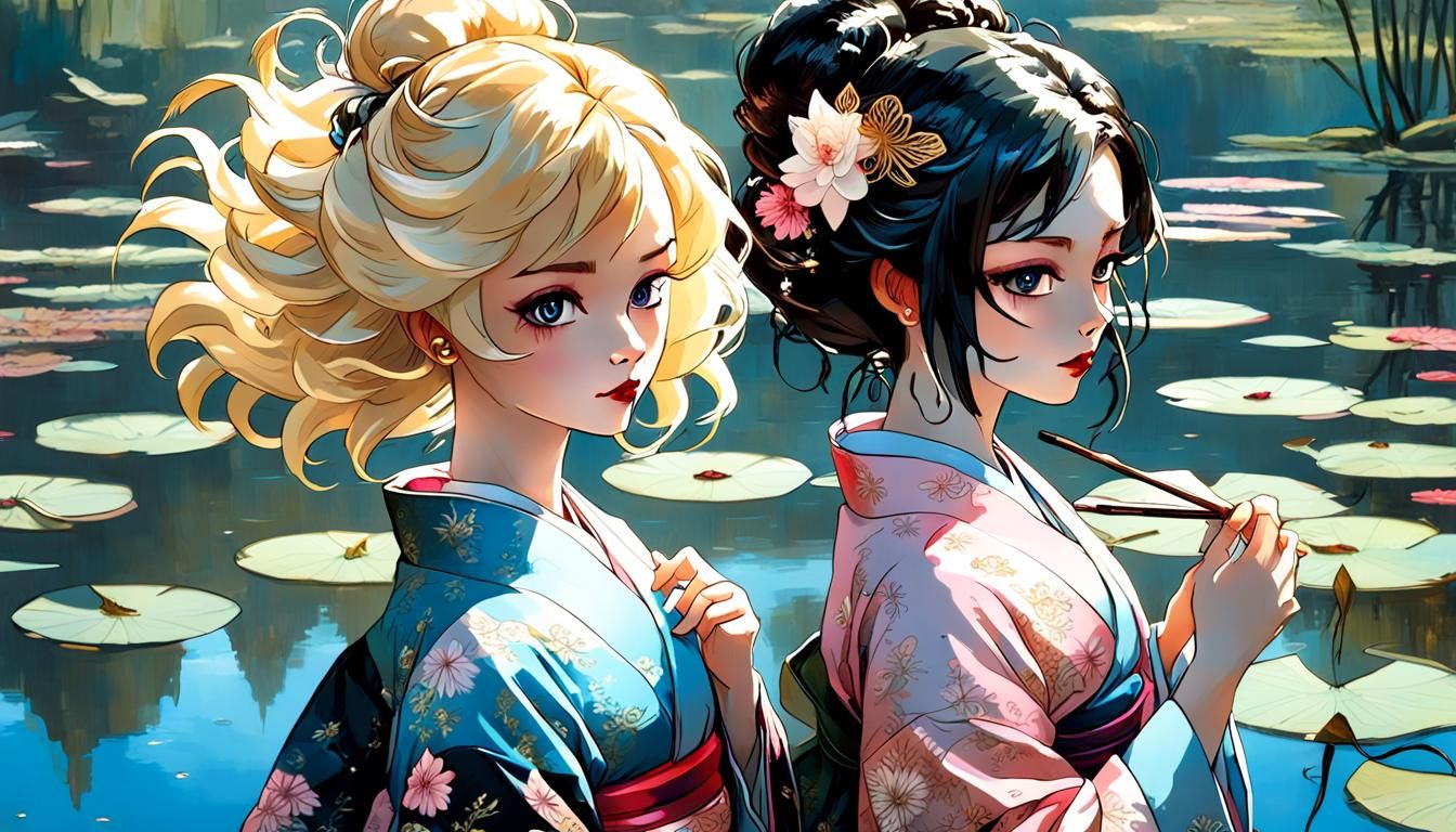 Geisha's Stephanie & Gina - AI Generated Artwork - NightCafe Creator