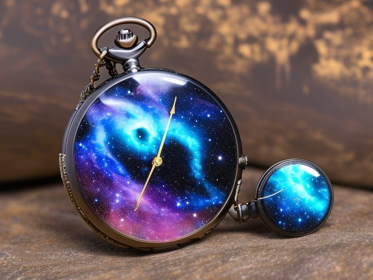 Hyperdeteiled Galaxy Nebula Pocket Watch, 3D, chiselled, elaborate ...