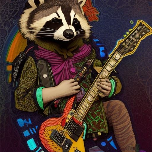 Rockin’ Raccoon - AI Generated Artwork - NightCafe Creator