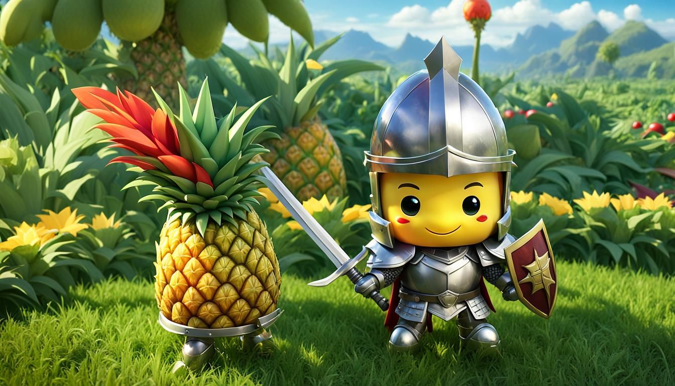 Chibi pineapple knight - AI Generated Artwork - NightCafe Creator