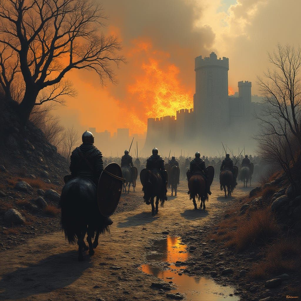 medivel battle field. - Medieval Battle Landscape in a War-T...