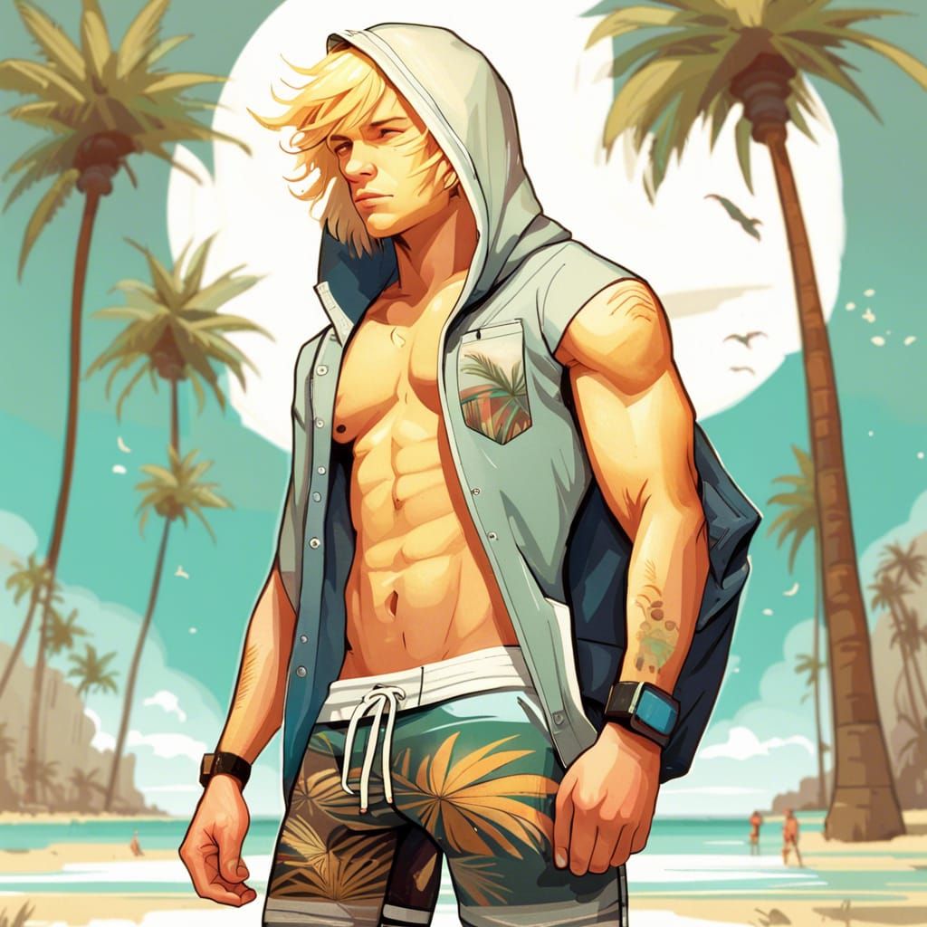 Illustrated Cali Boys - AI Generated Artwork - NightCafe Creator