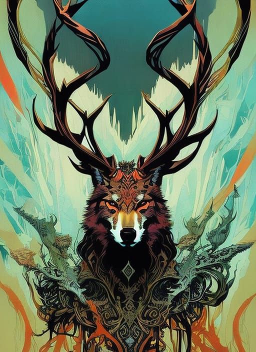 Wolf Stag Series #1 - AI Generated Artwork - NightCafe Creator