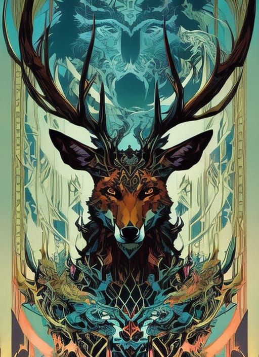Wolf Stag Series #3 - AI Generated Artwork - NightCafe Creator