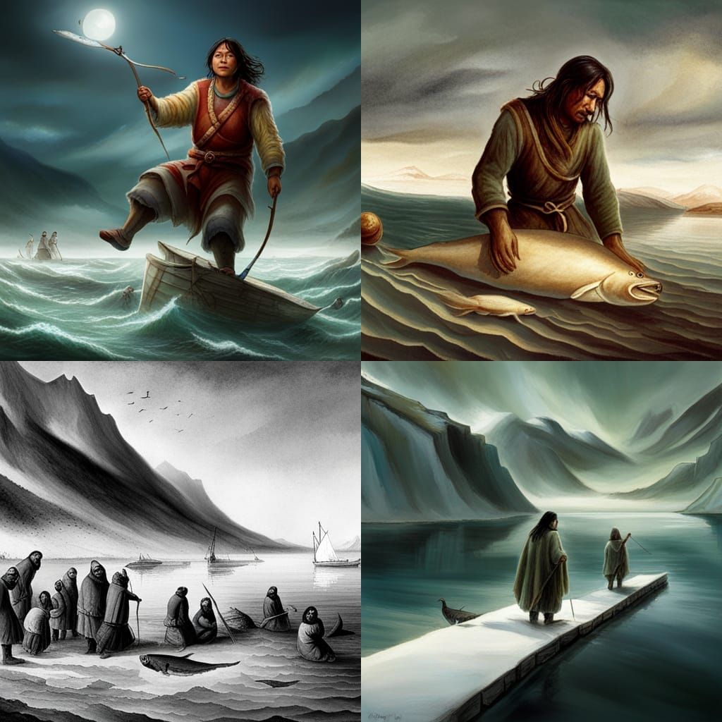 The fish people who steal people of Inuit mythology - AI Generated Artwork - NightCafe Creator