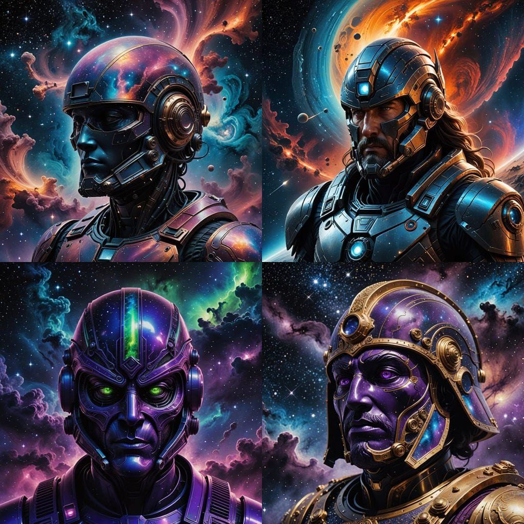Nebula Portraying Agamemnon in Cosmic Proportions - AI Art
