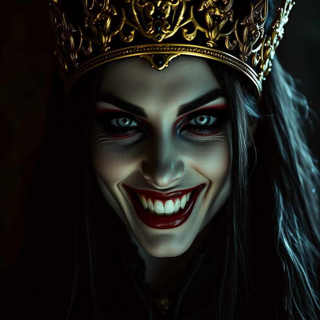 Gothic Vampire Queen with Haunting Aura - AI Art