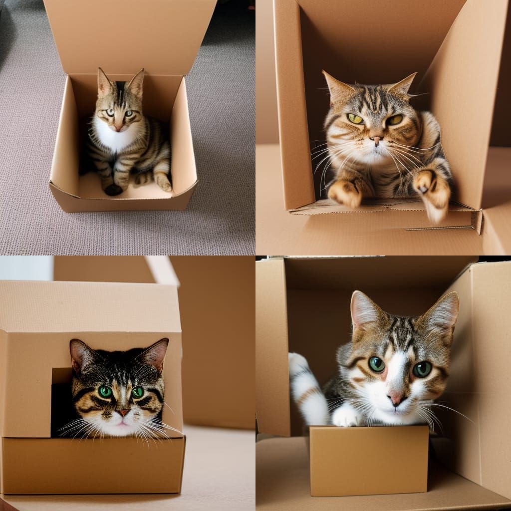 Cats in boxes - AI Generated Artwork - NightCafe Creator