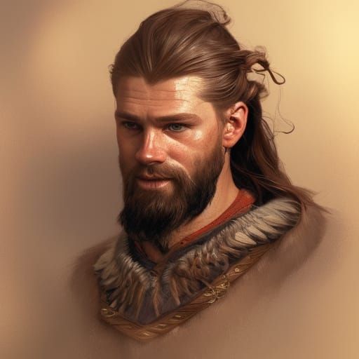 viking men, norse, beard, braid, anatomically correct, handsome, head ...