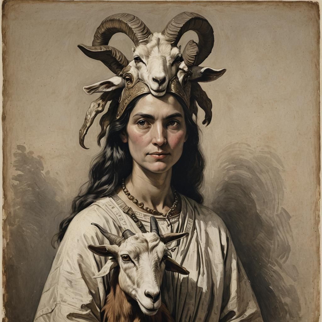 Priestess of the goat god - AI Generated Artwork - NightCafe Creator