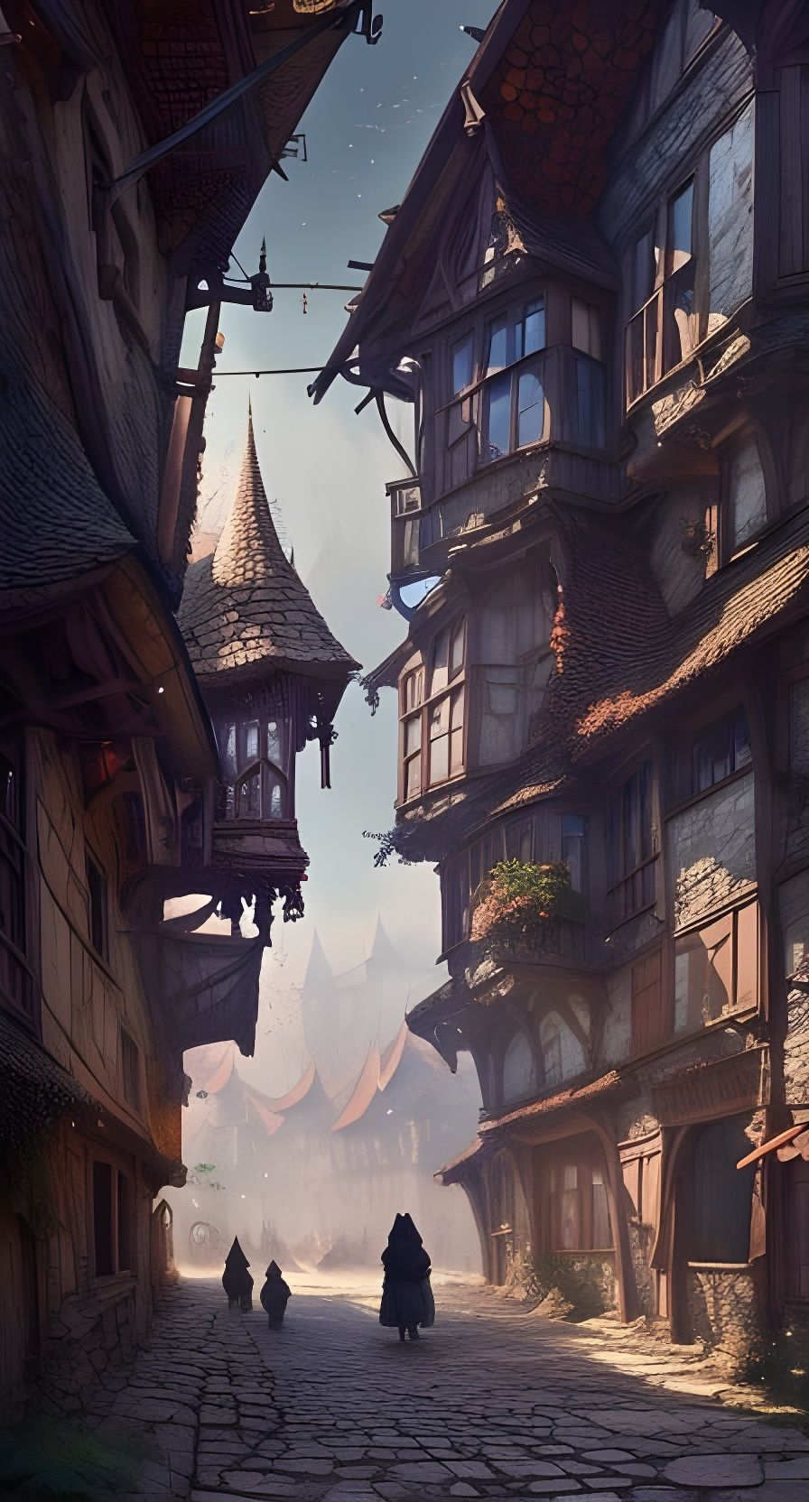 Medieval Town - AI Generated Artwork - NightCafe Creator