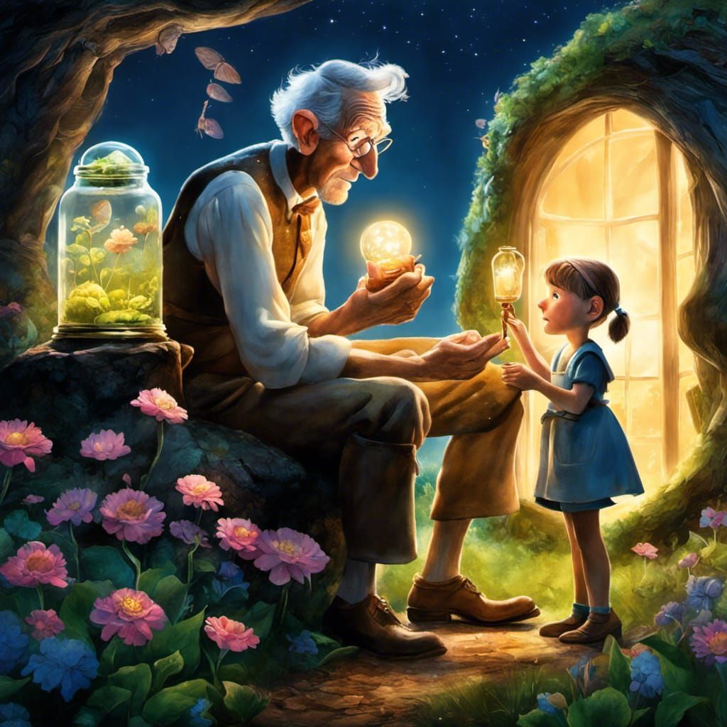 The BFG and Sophie Catching Dreams - AI Generated Artwork - NightCafe ...