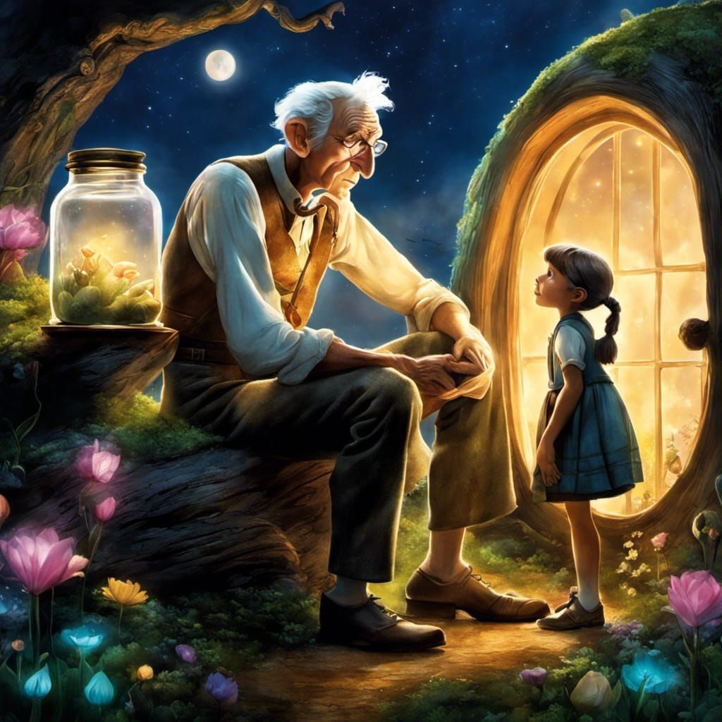 The BFG and Sophie Catching Dreams - AI Generated Artwork - NightCafe ...