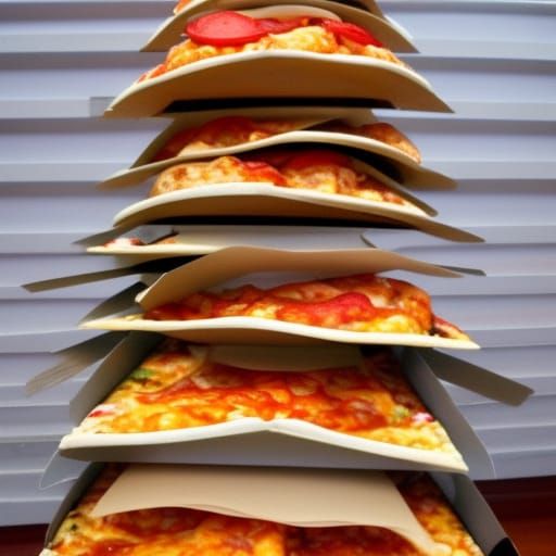 Leaning Tower of Pizza Slices Sandwich