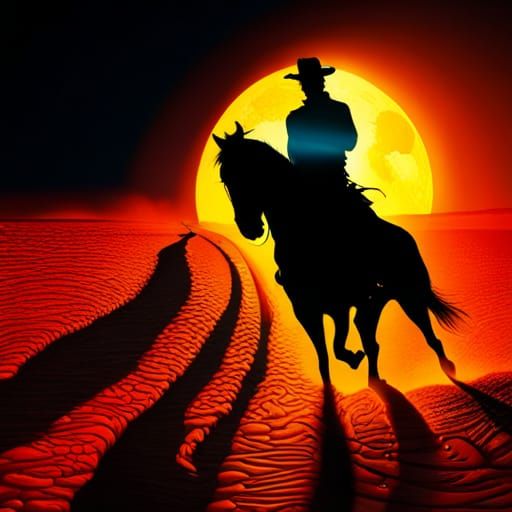 Cowboy shadow - AI Generated Artwork - NightCafe Creator