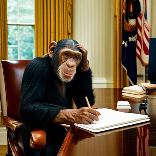 Mr Chimp for President 2024 - AI Generated Artwork - NightCafe Creator