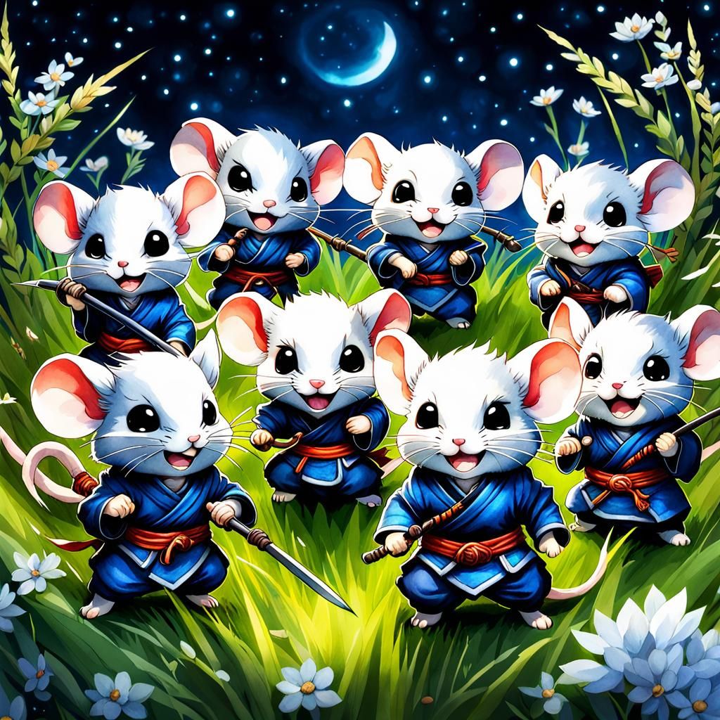 Ninja mice gang - AI Generated Artwork - NightCafe Creator