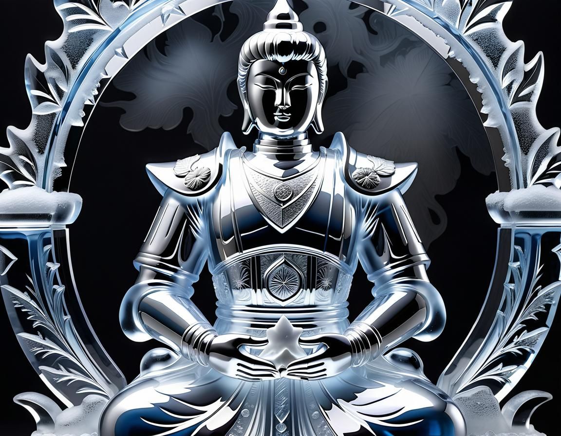 Ice Sculpture Samurai - AI Generated Artwork - NightCafe Creator