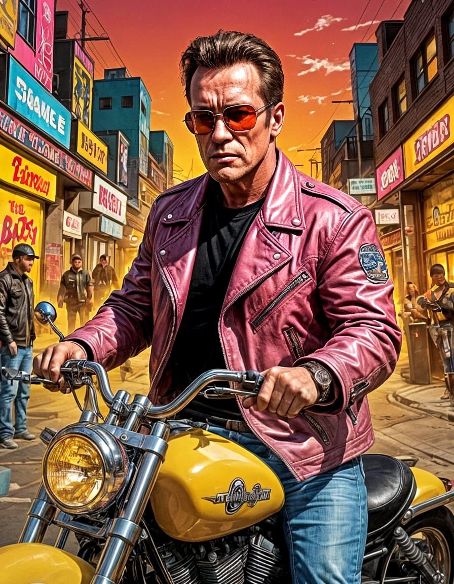 Terminator T-800 - Terminator T-800 in Whimsical Pink Leath...