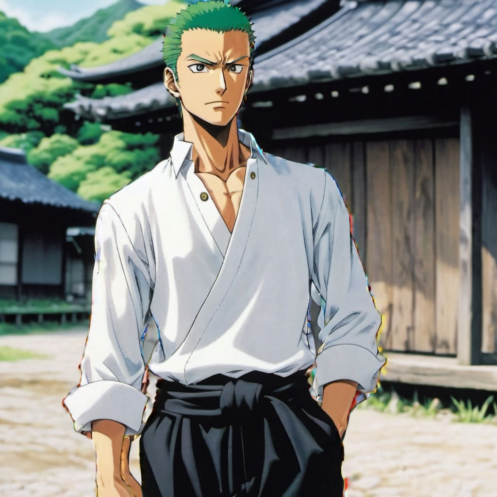 Roronoa Zoro - Roronoa Zoro Standing on a Merry-Go-Round in ...
