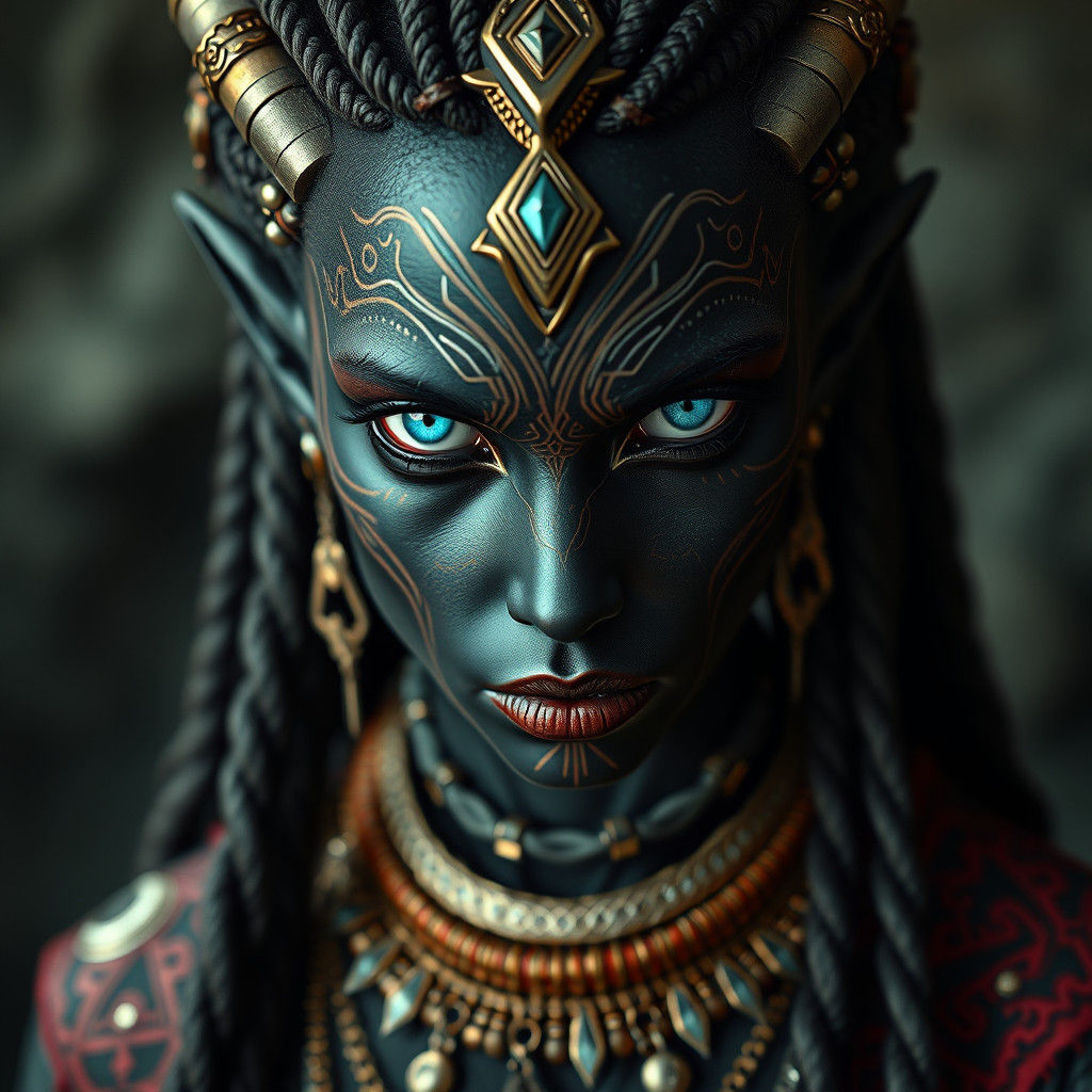 dark elf of Ferric 2 - Ethereal Dark Elf Android in Tribal S...