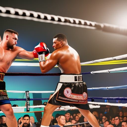 A very long shot photographic view from outside the ring of Two ...