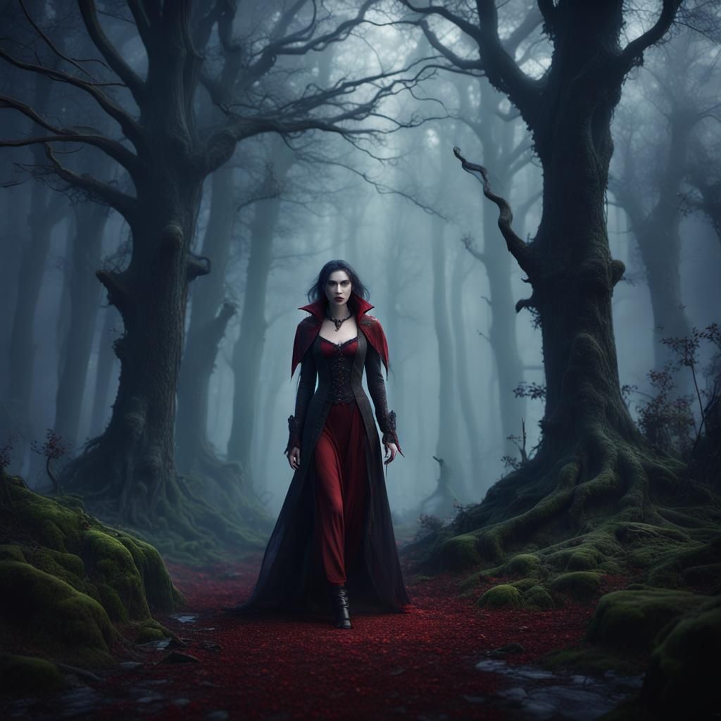 Vampire in the mist - AI Generated Artwork - NightCafe Creator
