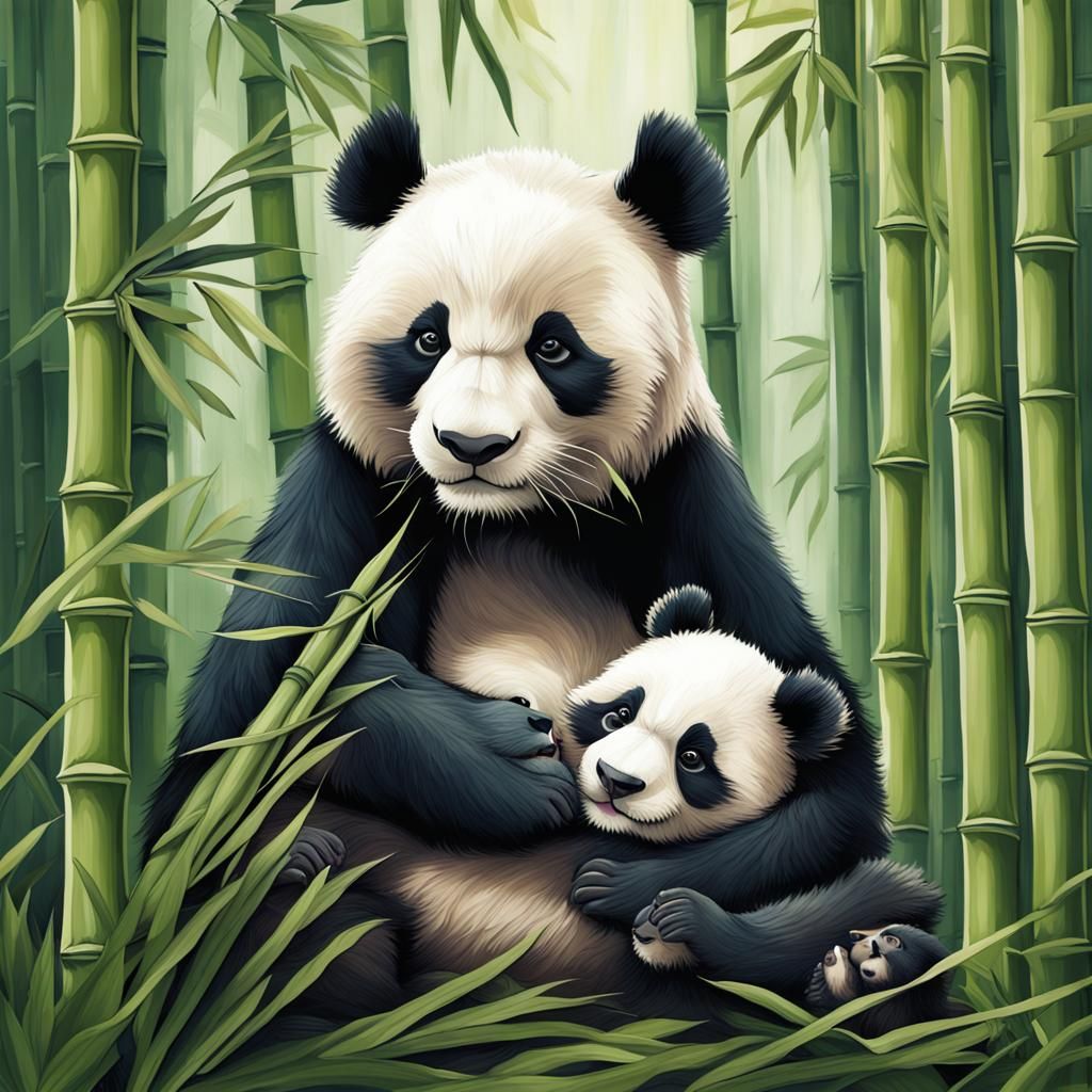 Mother panda! - AI Generated Artwork - NightCafe Creator