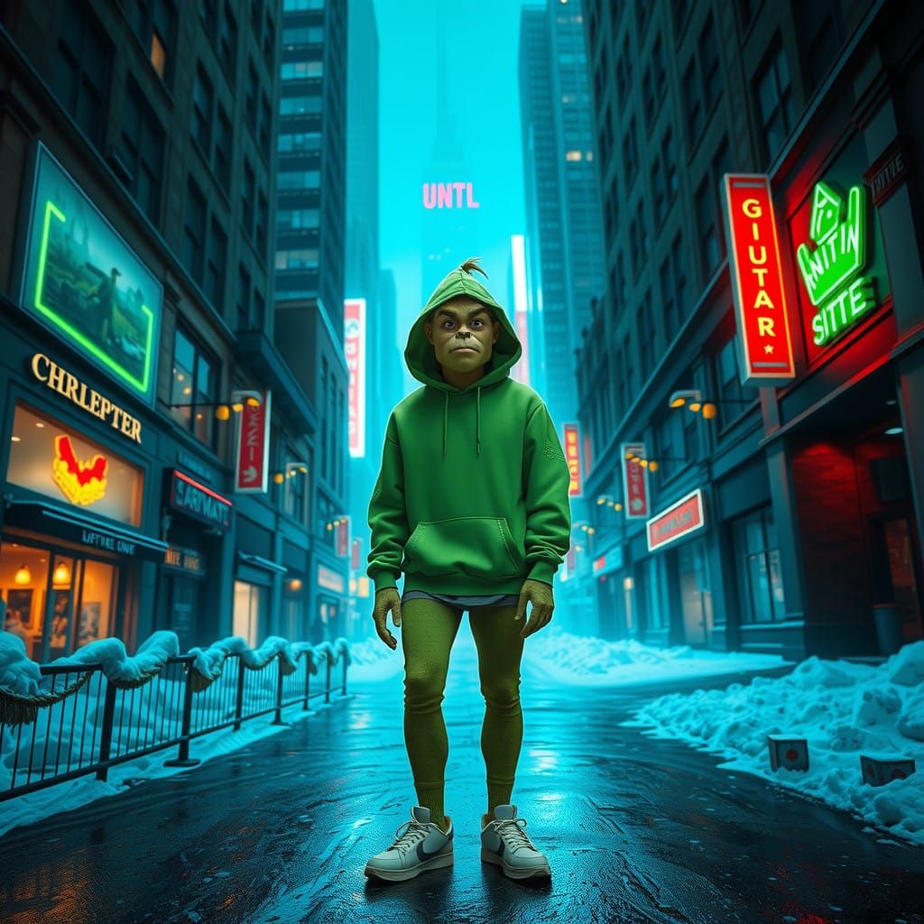 portrait of the Grinch as a modern american man