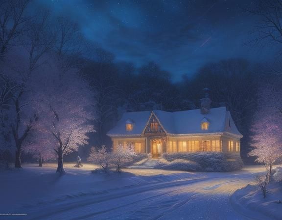Thomas Kinkade: winter wonderland: beautiful: glittering snowflakes ...