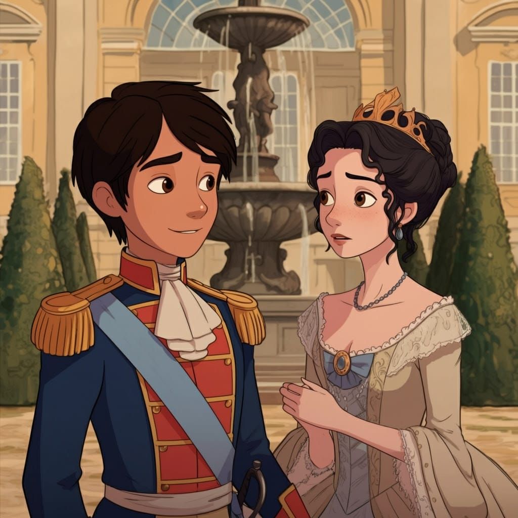 Elegant Royal Siblings in 18th Century Prussian Pa... - AI Art